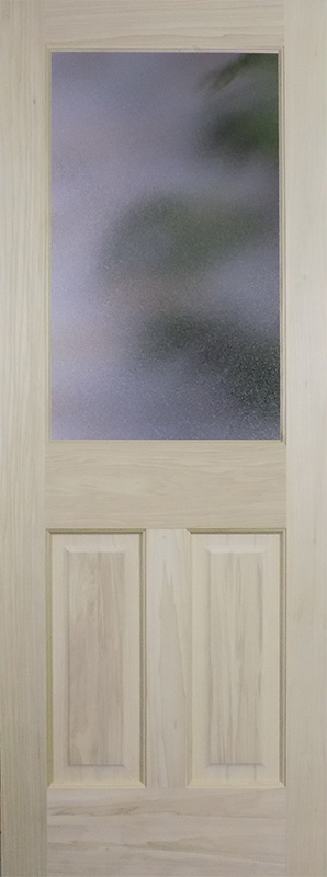 Interior doors with textured obscurity style glass