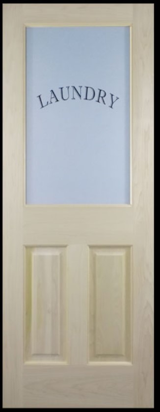 Interior Laundry room door | Wood and glass laundry room door
