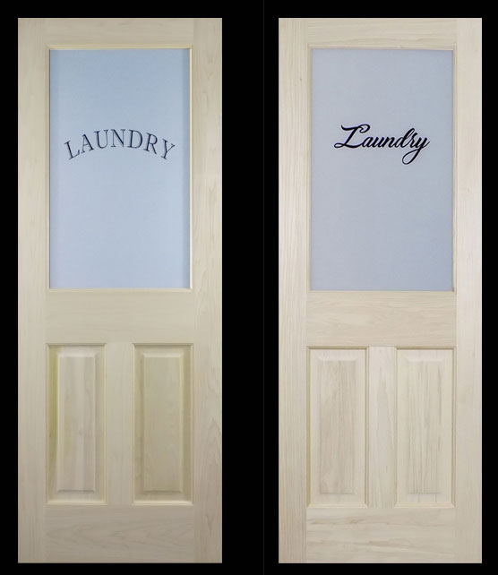 Interior Laundry room door | Wood and glass laundry room door